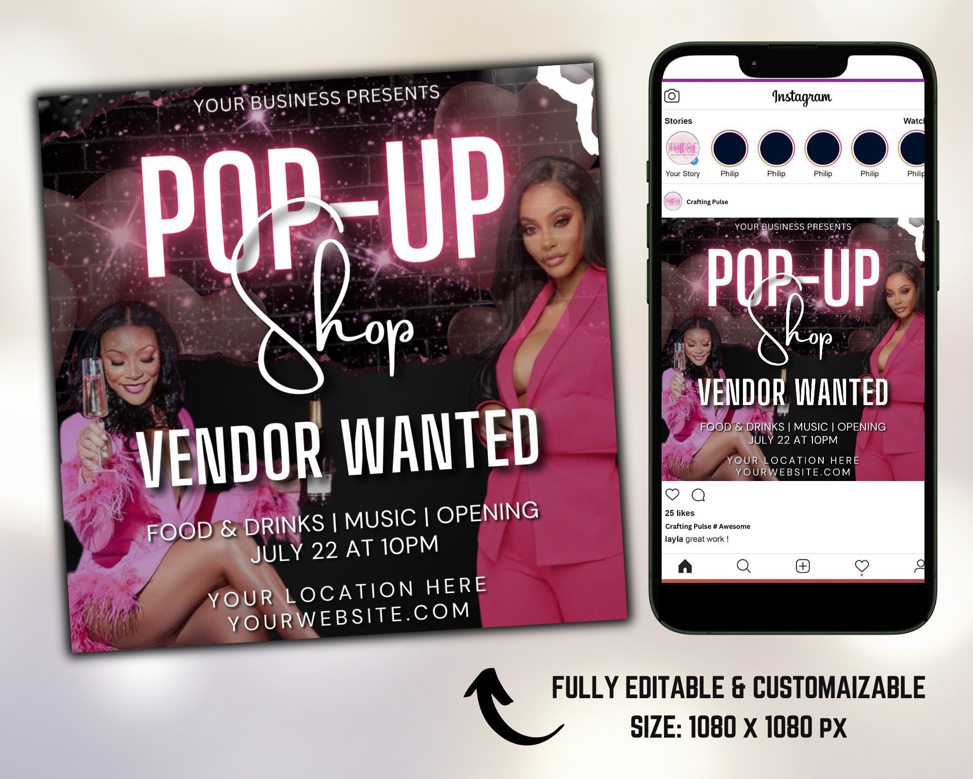 Pop up Shop Flyer, DIY Pop up Shop Flyer, Pop up Shop Template ...
