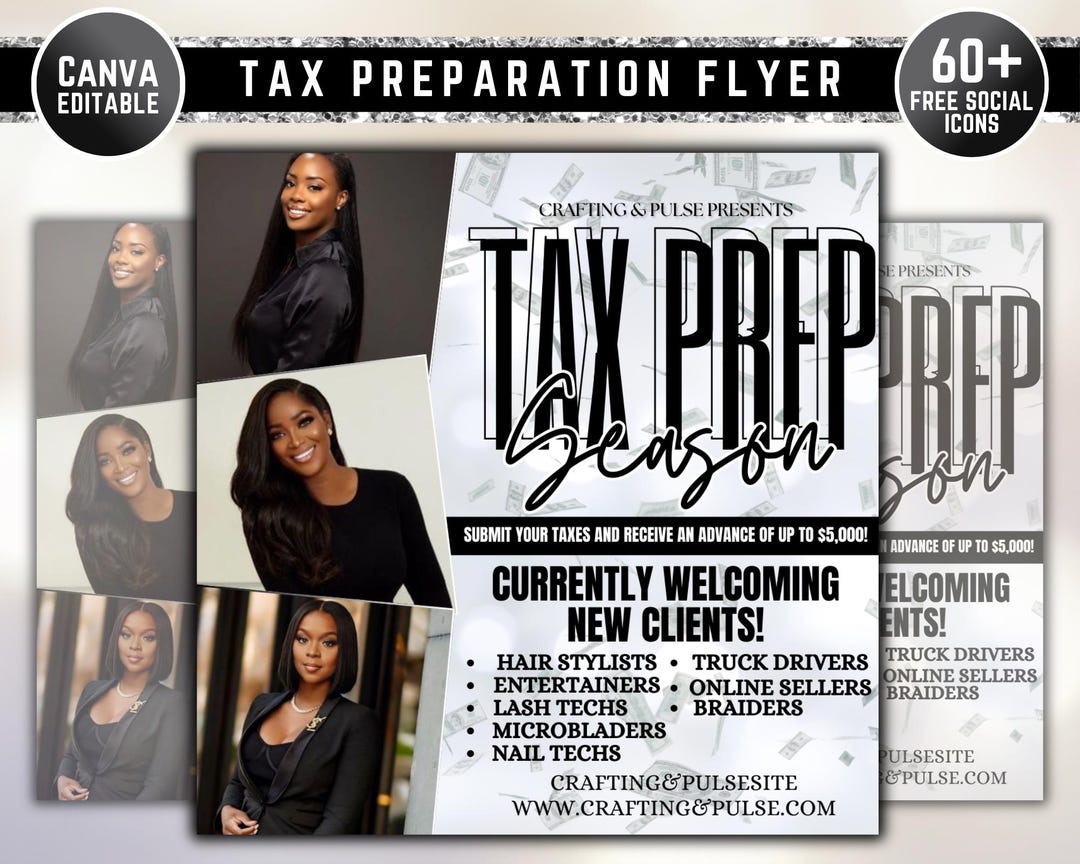 Tax Preparation Flyer, Tax Prep Flyer, Income Tax Preparer Flyer, DIY ...