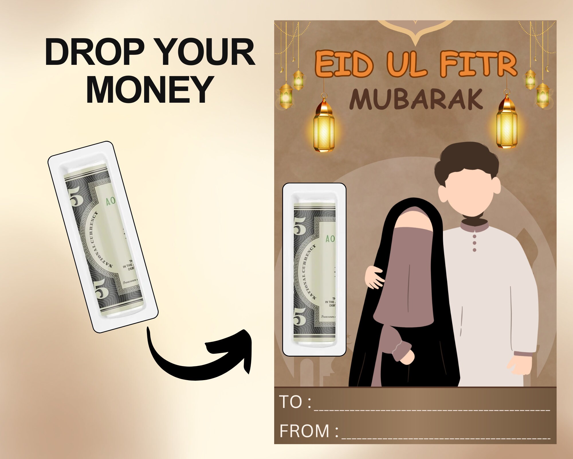 10 Eid Money Card, Different Designs, Eid Gift for Kids , Eid Money ...
