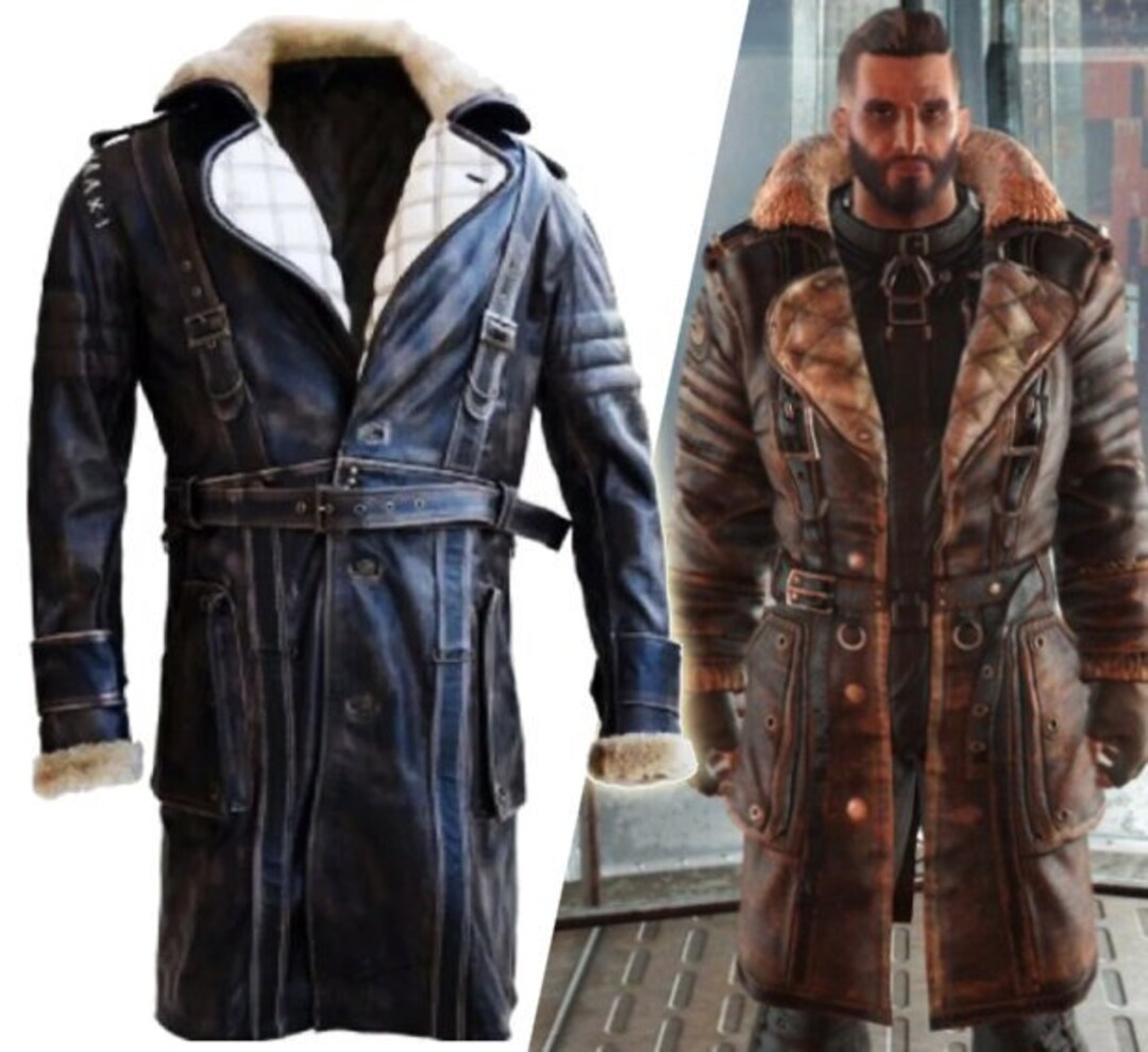 Battle Fallout 4 Leather Coat Cosplay Costume Trench Overcoat - Etsy
