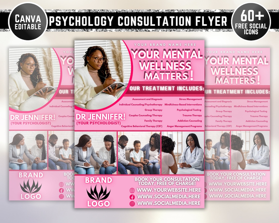 Psychology Consultation Flyer, Counseling Flyer, DIY Flyer Template ...