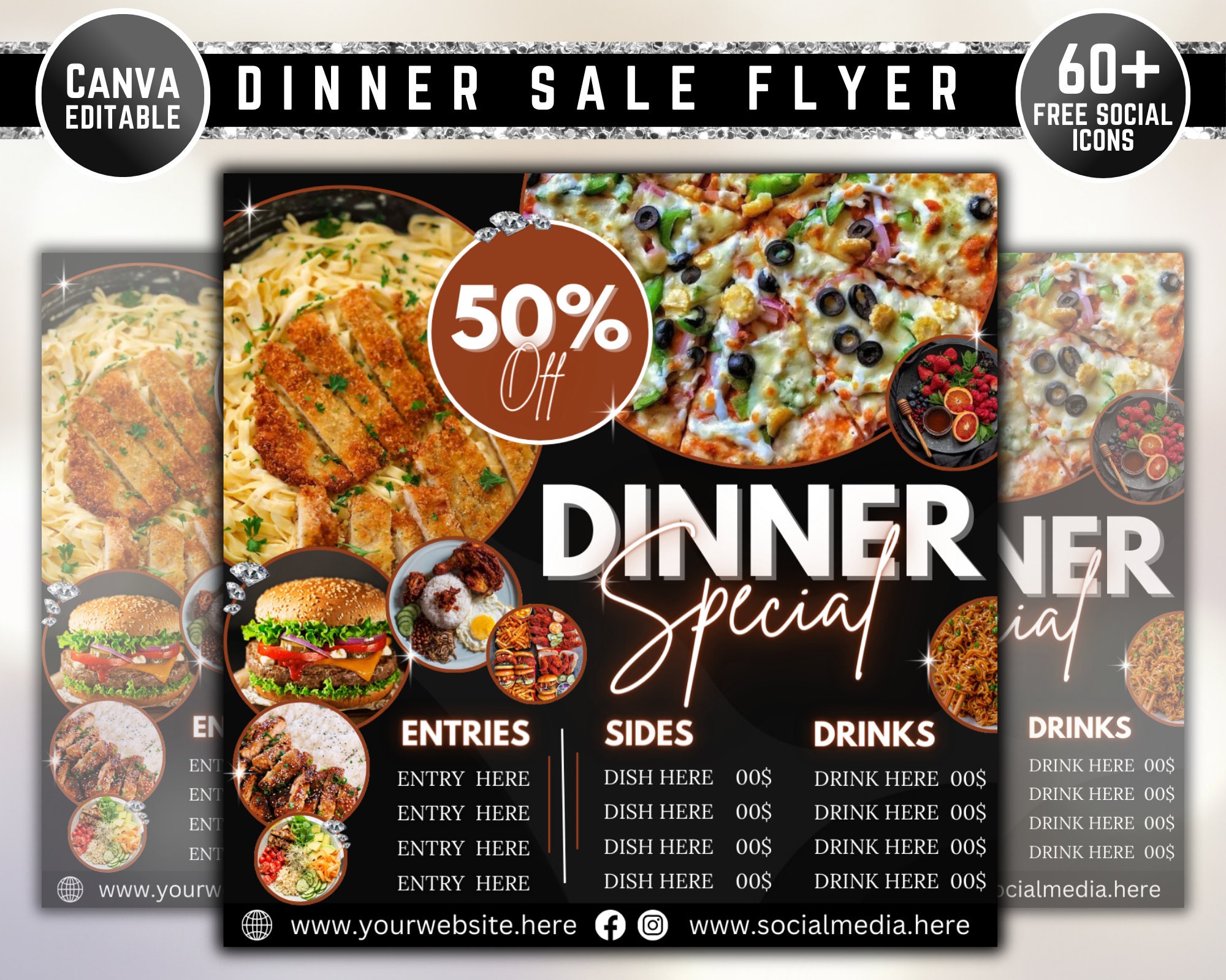 Dinner Sale Flyer, Dinner Menu, Dinner Special, Flyer for Restaurant ...