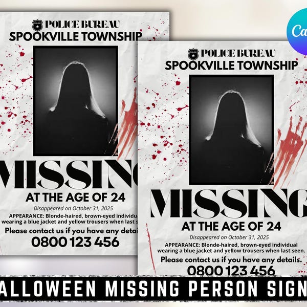Missing Person Sign Halloween - Etsy