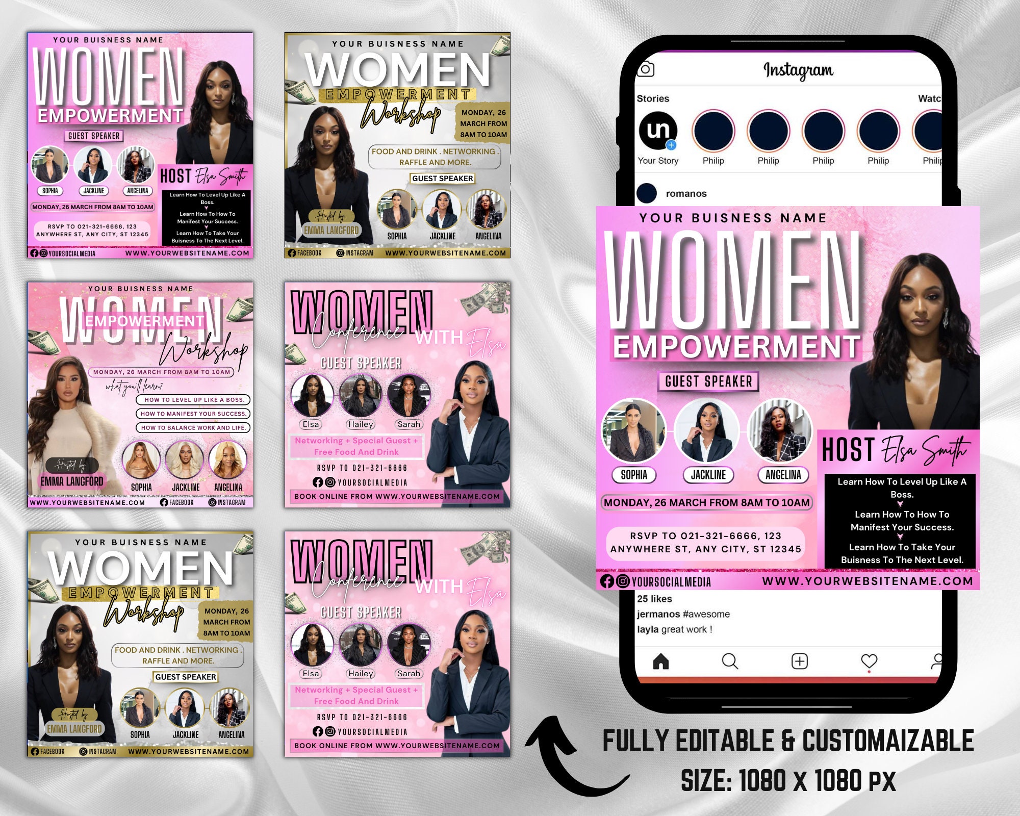 04 Women's Conference Flyer, Women's Empowerment Flyer, Womens Brunch ...