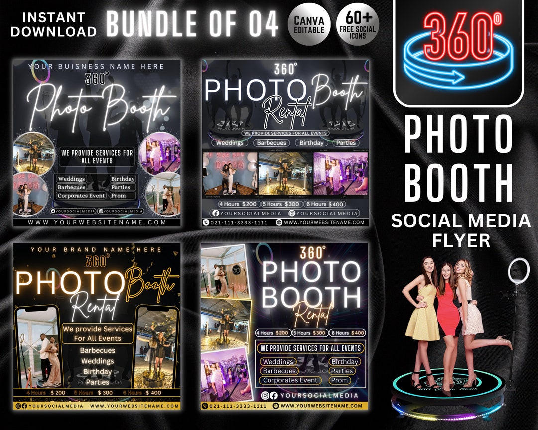 04 360 Photo Booth Rental Flyer, DIY Party Rental Flyer Instagram ...
