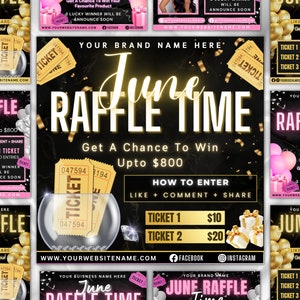 Raffle Flyer, DIY Giveaway Flyer, Raffle Ticket Flyer, Prize Flyer ...