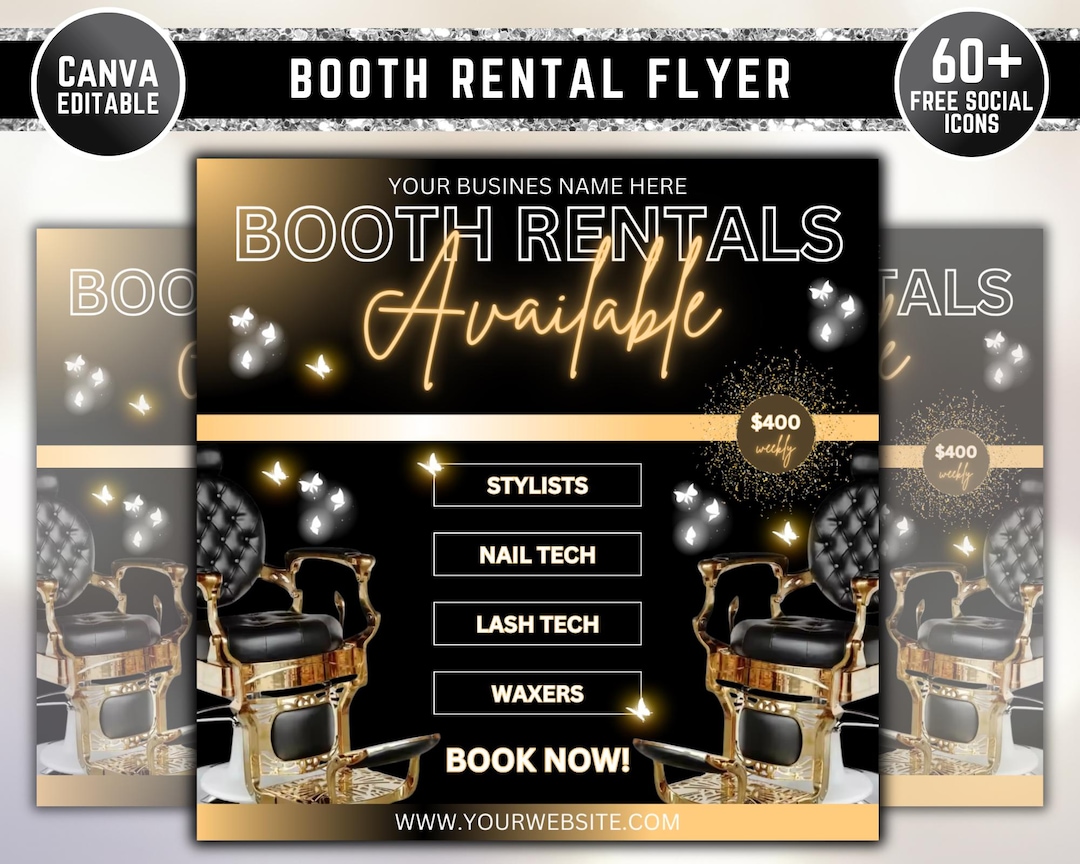 Booth Rental Flyer, DIY Flyer Template Design, Store Rental Flyer ...