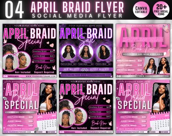 April Braid Sale Flyer, April Flyer, Braid Prices Flyer, Braids Sale ...