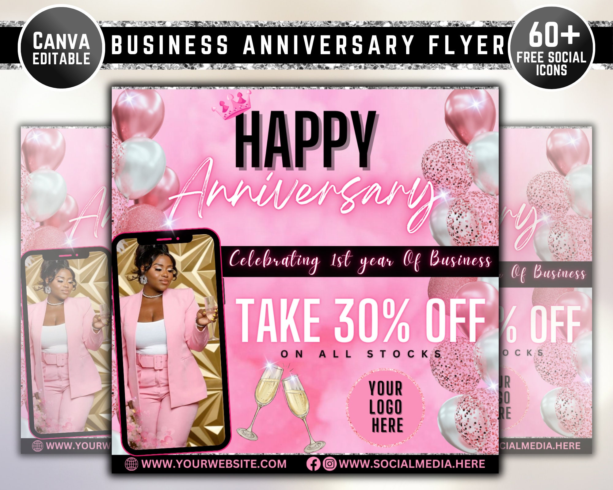 Business Anniversary Flyer, CEO Birthday Flyer, Celebration Flyer ...