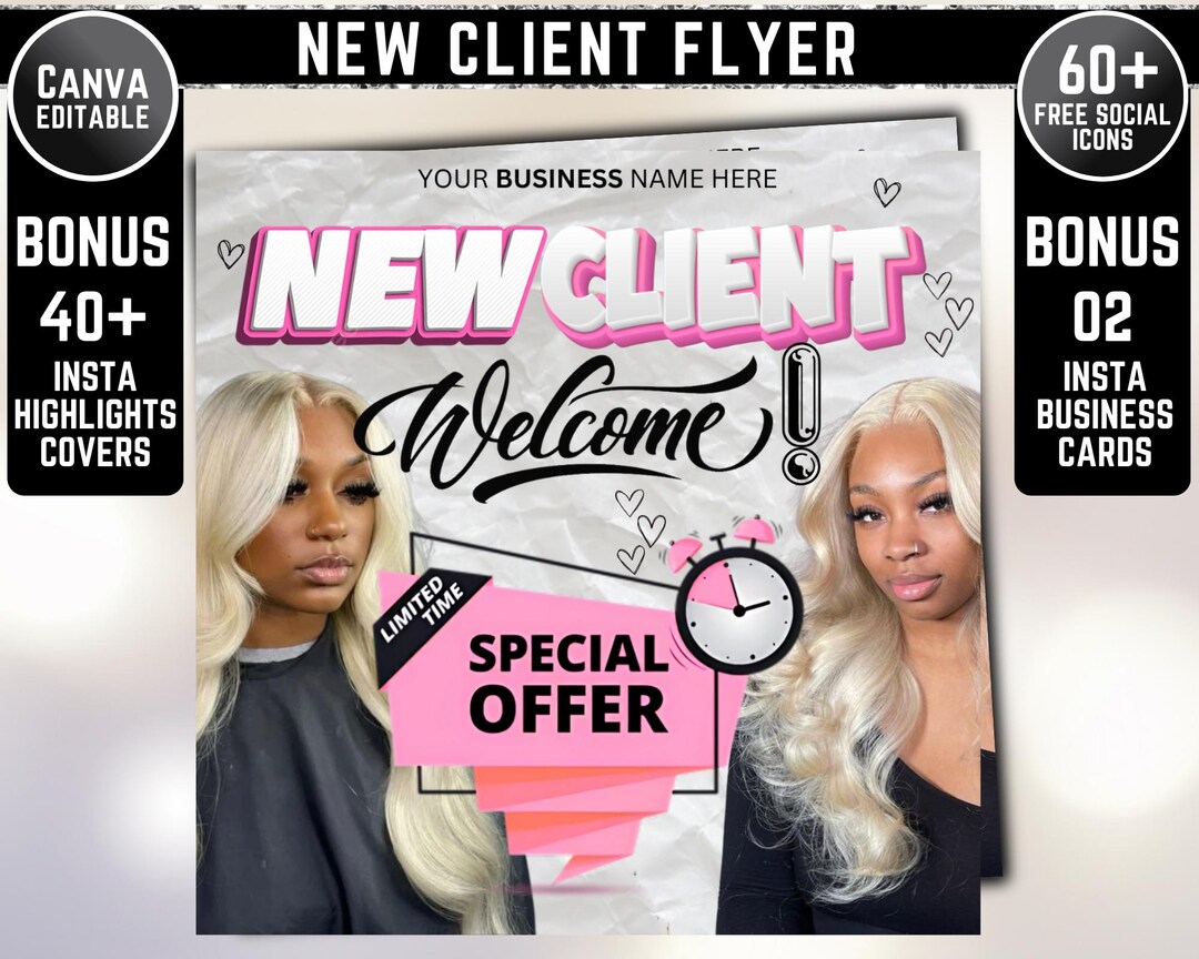 New Client Flyer, New Client Welcome Flyer, Hair Braids Lashes Wig ...