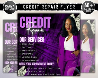 DIY Credit Repair Masterclass Flyer, Editable on Canva, Tax, Bills ...