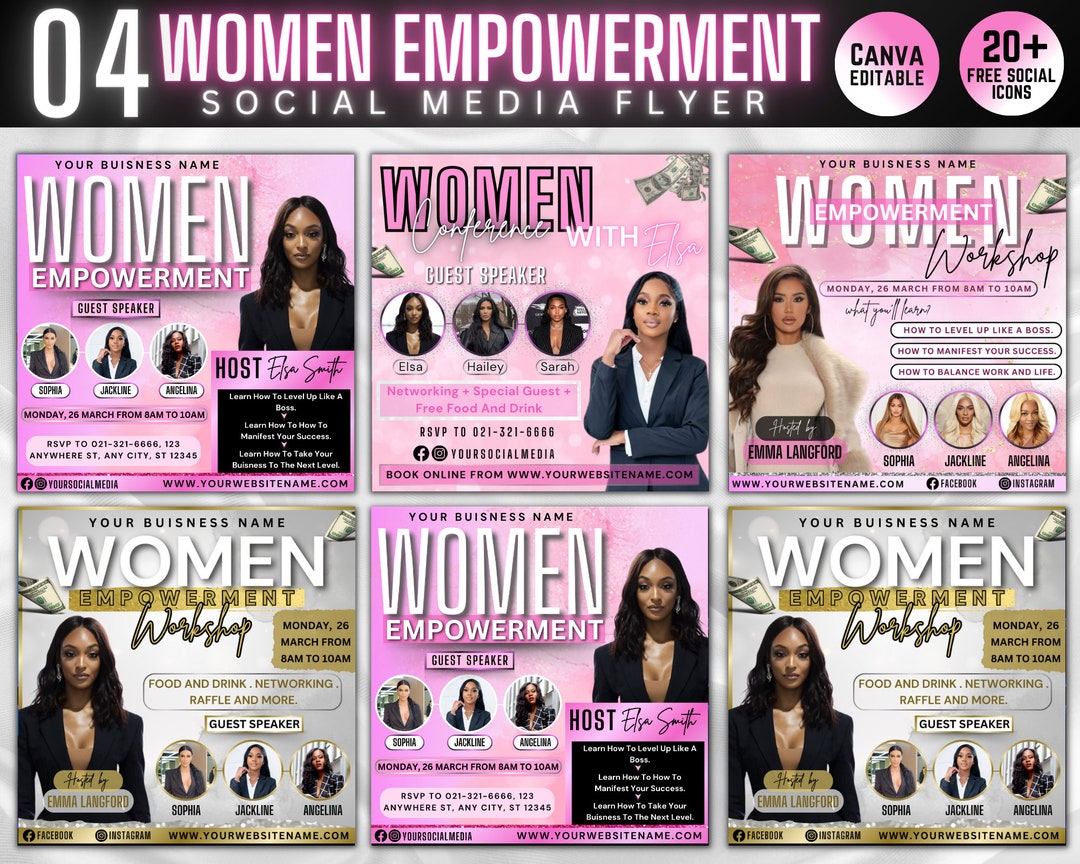 04 Women's Conference Flyer, Women's Empowerment Flyer, Womens Brunch Template, Meeting Flyer ...