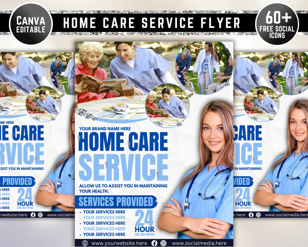 Home Care Service Flyer, Home Health Care Flyer, Home Care Assistance ...