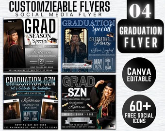 Graduation Flyer, DIY Flyer Template Designs, Grad Announcement Flyer ...