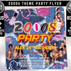 Early 2000s Themed Party Flyer, Retro Birthday Party, House Party ...