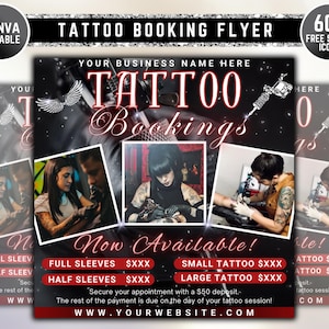 Tattoo Booking Flyer, Tattoo Artist, Tattoo Shop Flyer, Social Media ...