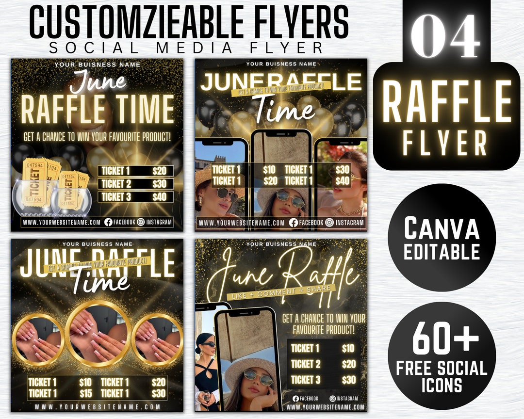 04 June Raffle Flyer, Raffle Ticket Flyer, Giveaway Flyer, Contest ...