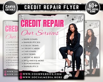 DIY Credit Repair Masterclass Flyer, Editable on Canva, Tax, Bills ...