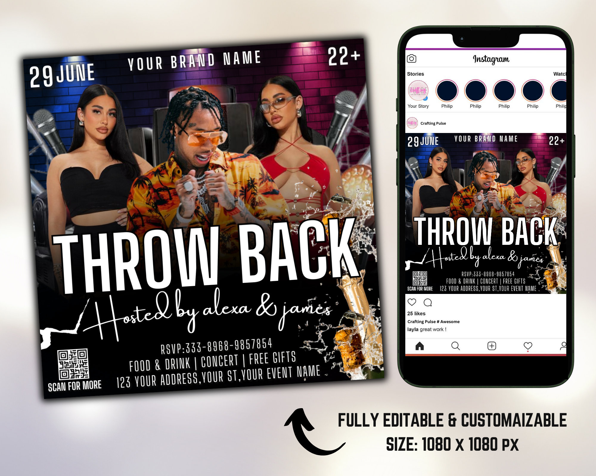 2000's Throwback Party Flyer, Old School, Hip Hop Flyer, Event Club ...