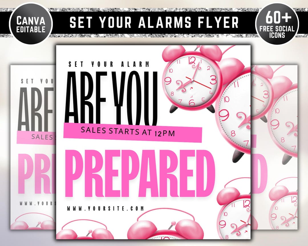 Set Your Alarms Flyer, DIY Sale Flyer, Black Friday Flyer, Cyber Monday ...