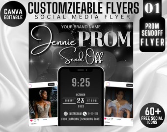 Prom Send off Flyer, Prom Send off Invitation Flyer, Prom Special Flyer ...