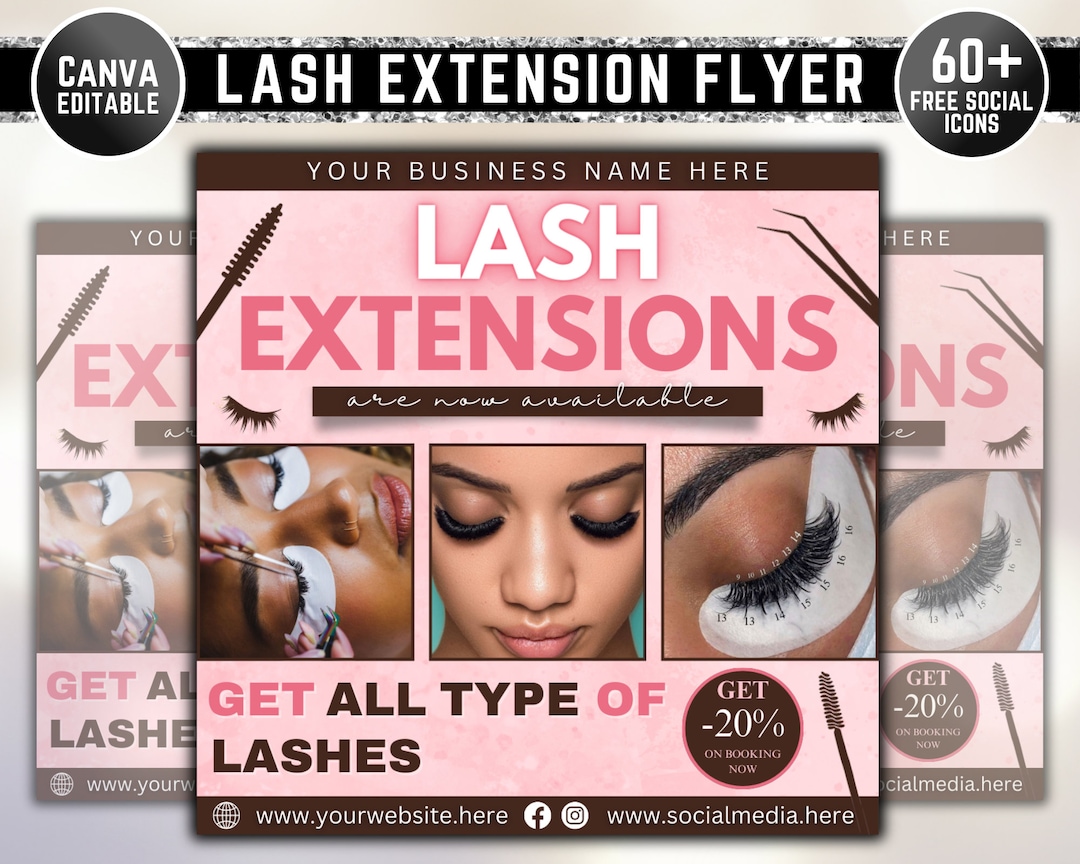 Lash Extension Flyers, Lash Sale Flyer, Lash Special Flyer, Lash Book ...