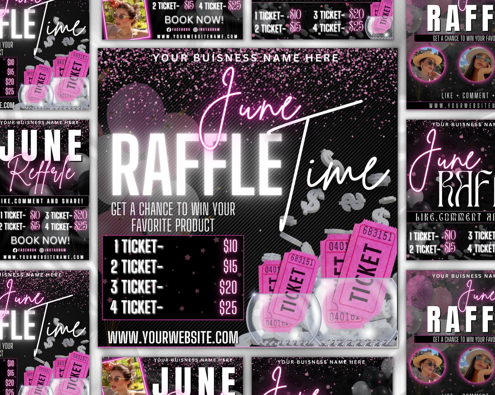 04 Raffle Flyer, DIY Flyer Design Template, Giveaway Flyer,raffle ...