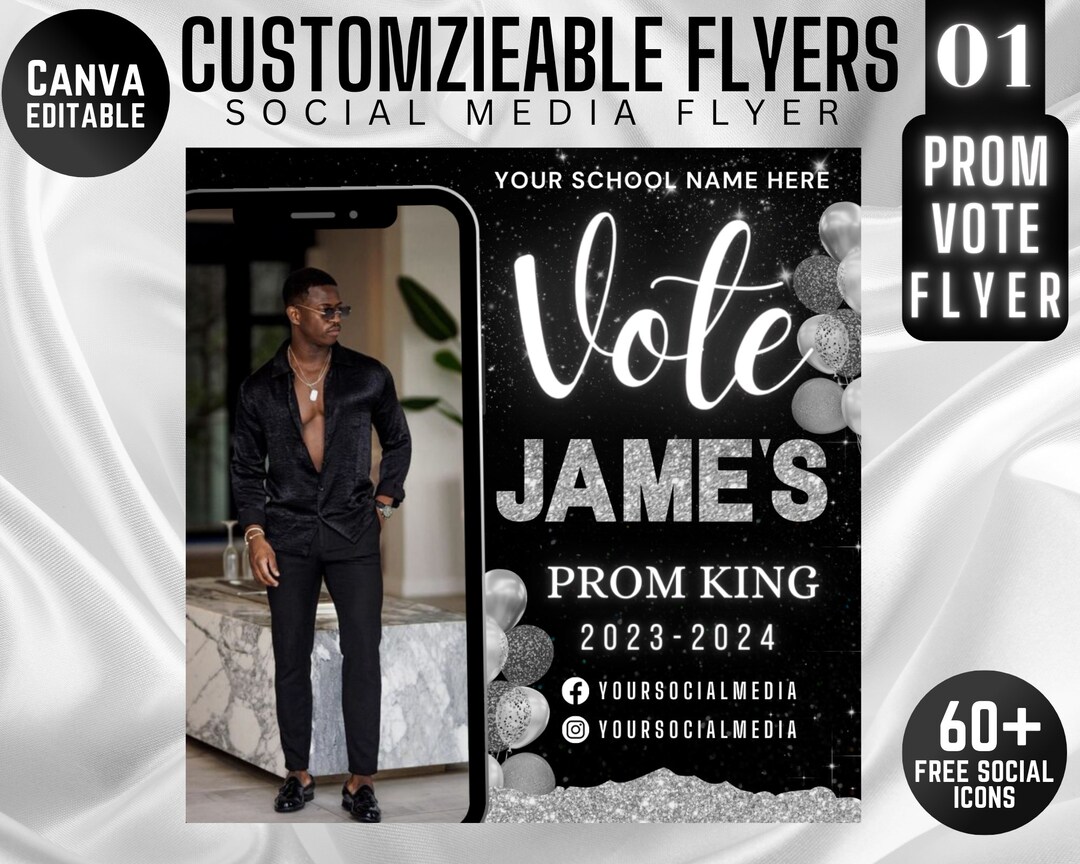 Vote Prom King Flyer, Homecoming Flyer, Campaign Flyer, Class Campaign ...