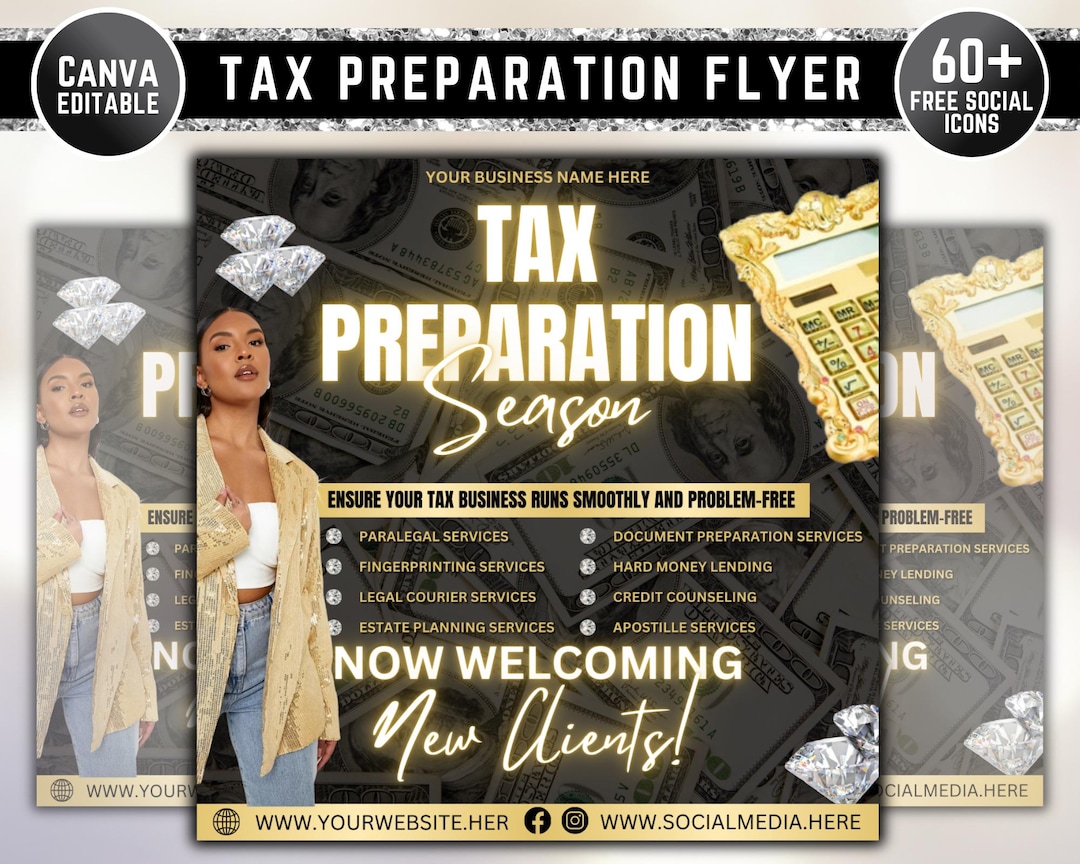 Tax Preparation Flyer, Tax Prep Flyer, Income Tax Preparer Flyer, DIY ...