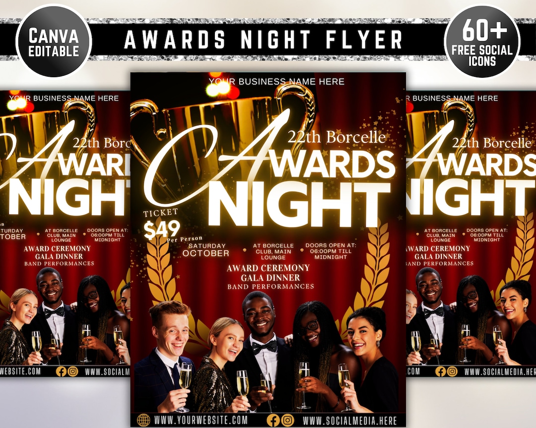 Awards Night Flyer, Business Event Flyer, DIY Flyer Template Design ...