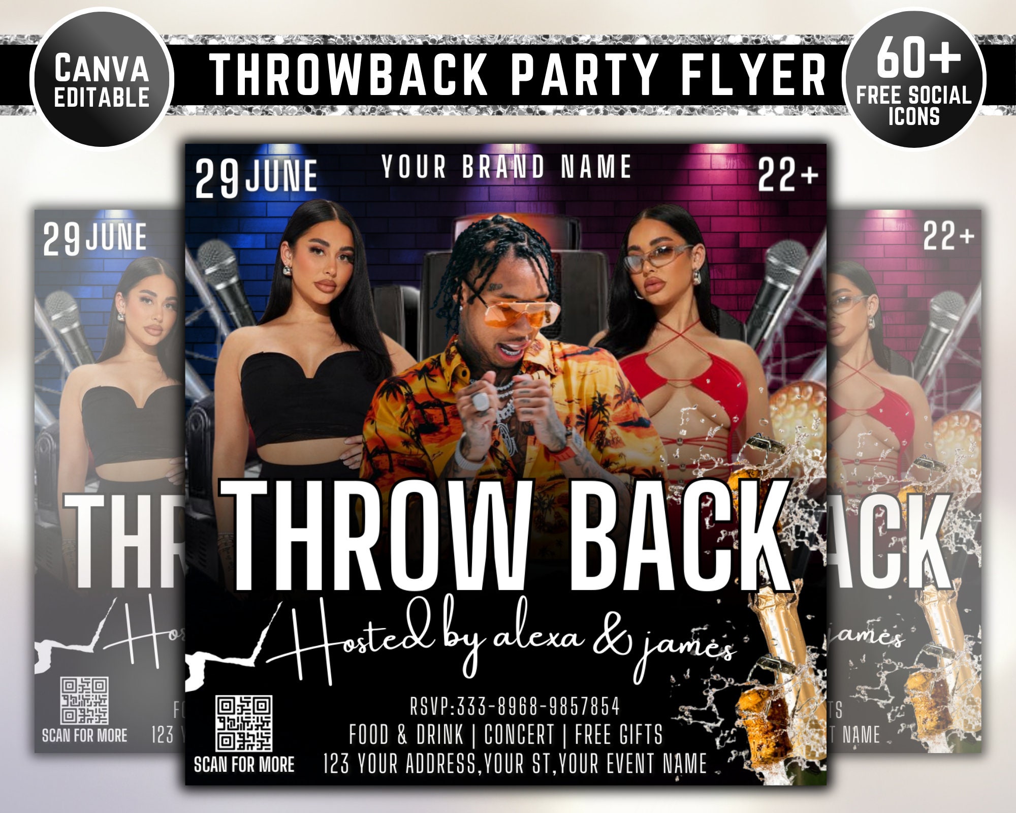 2000's Throwback Party Flyer, Old School, Hip Hop Flyer, Event Club ...