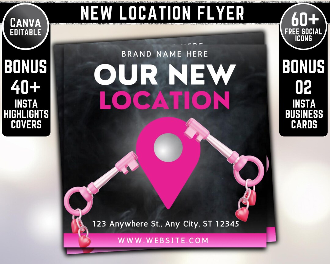 New Location Beauty Flyer, DIY Flyer Template Design, Store Opening ...