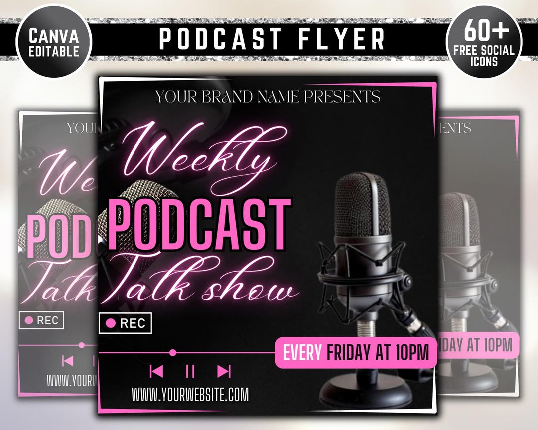 DIY Podcast Flyer for Women, Talkshow, Youtube Stream, Instagram Live ...