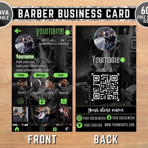 Barber Business Card - Etsy