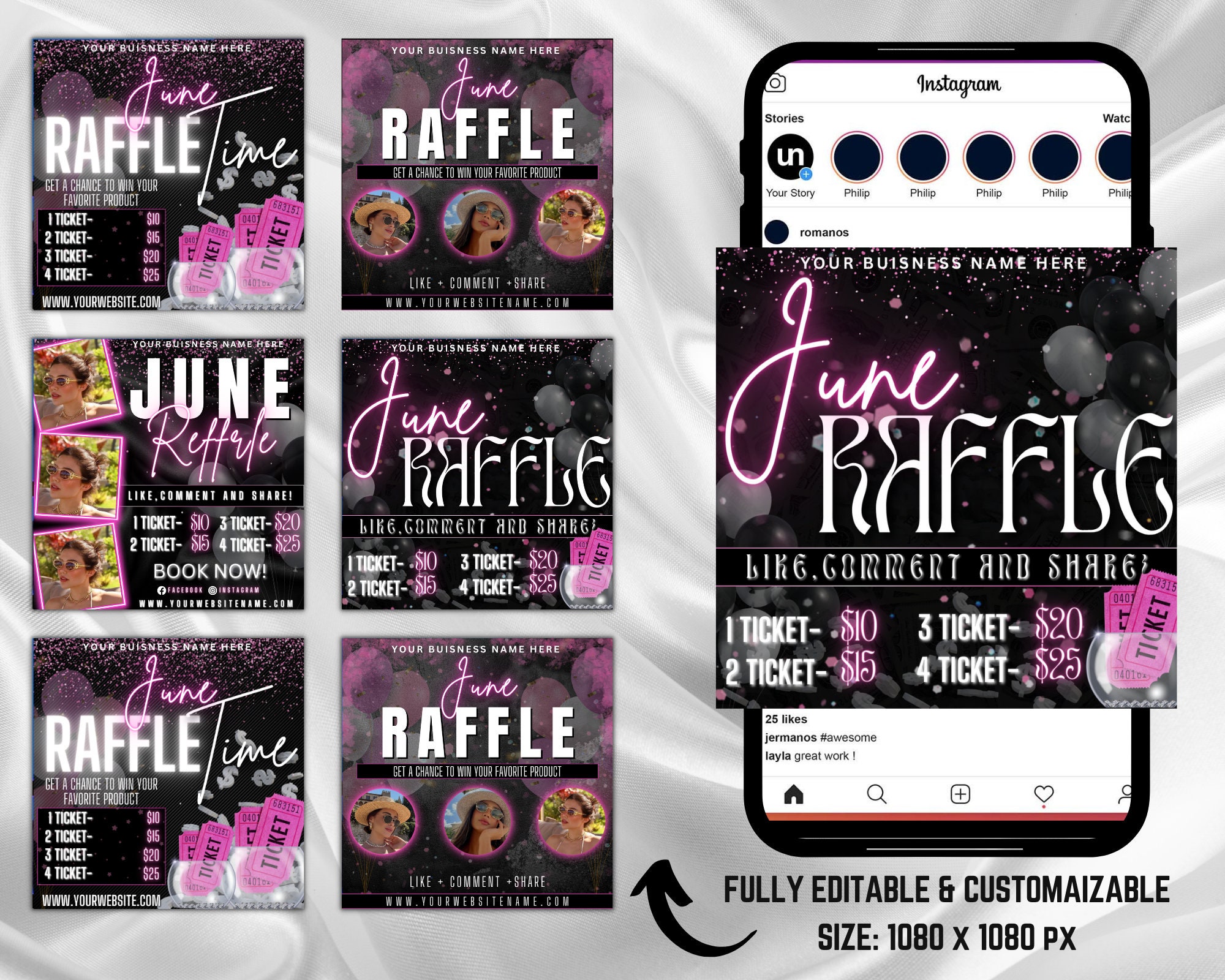 04 Raffle Flyer, DIY Flyer Design Template, Giveaway Flyer,raffle ...