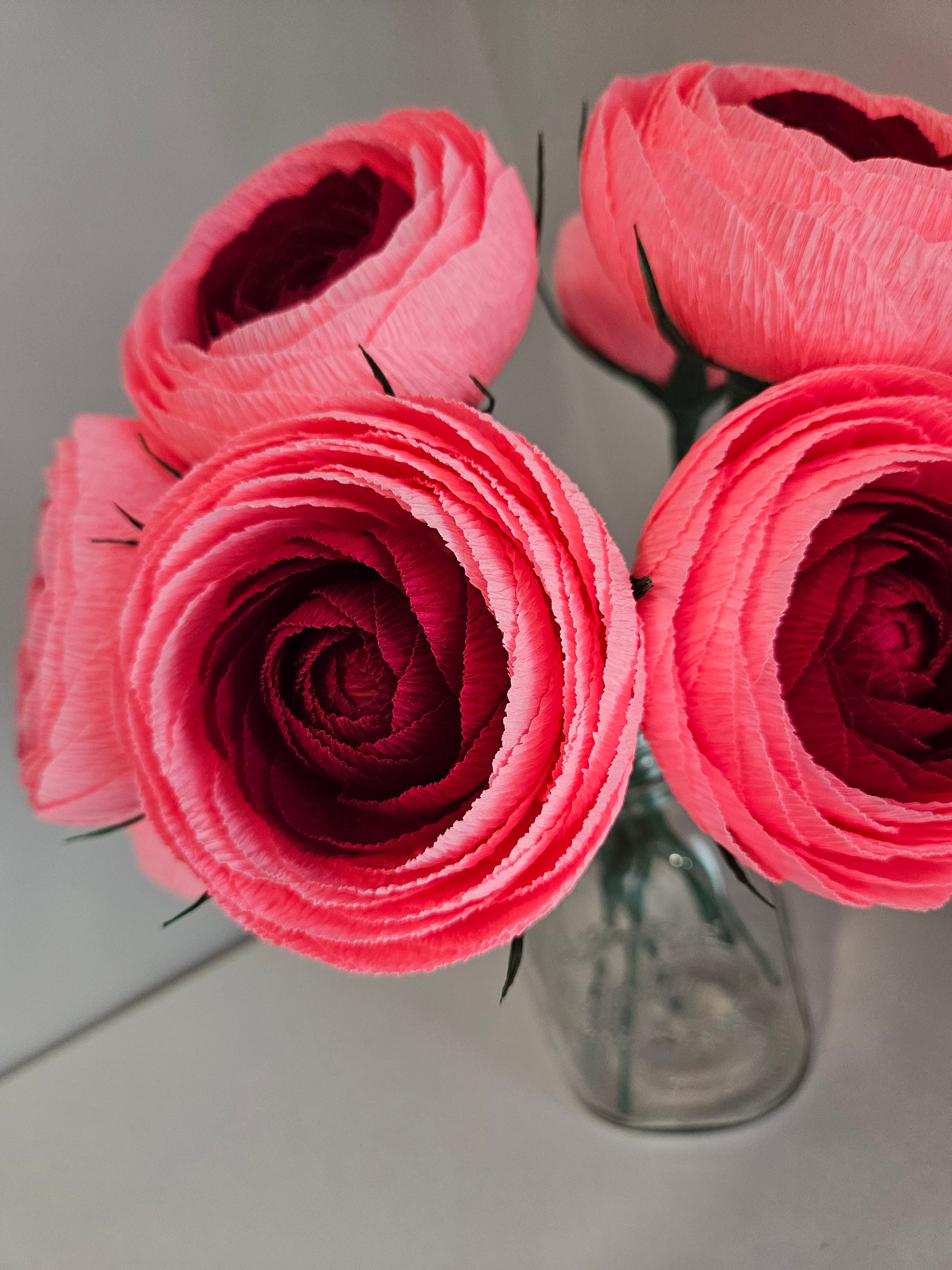 Ranunculus Paper Flowers, Fake Flower Bouquet, Artificial Floral ...