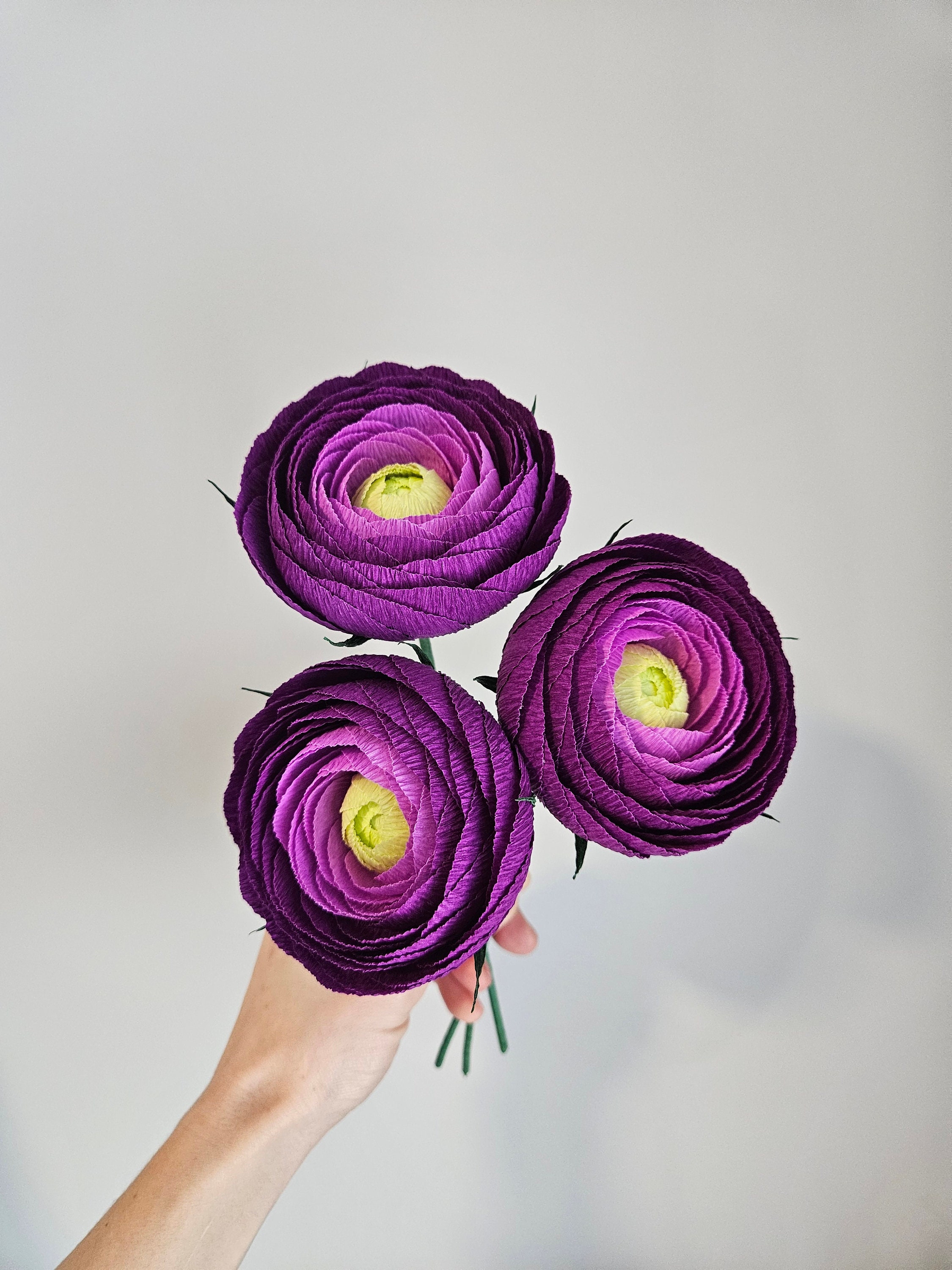 Ranunculus Paper Flowers, Fake Flower Bouquet, Artificial Floral ...