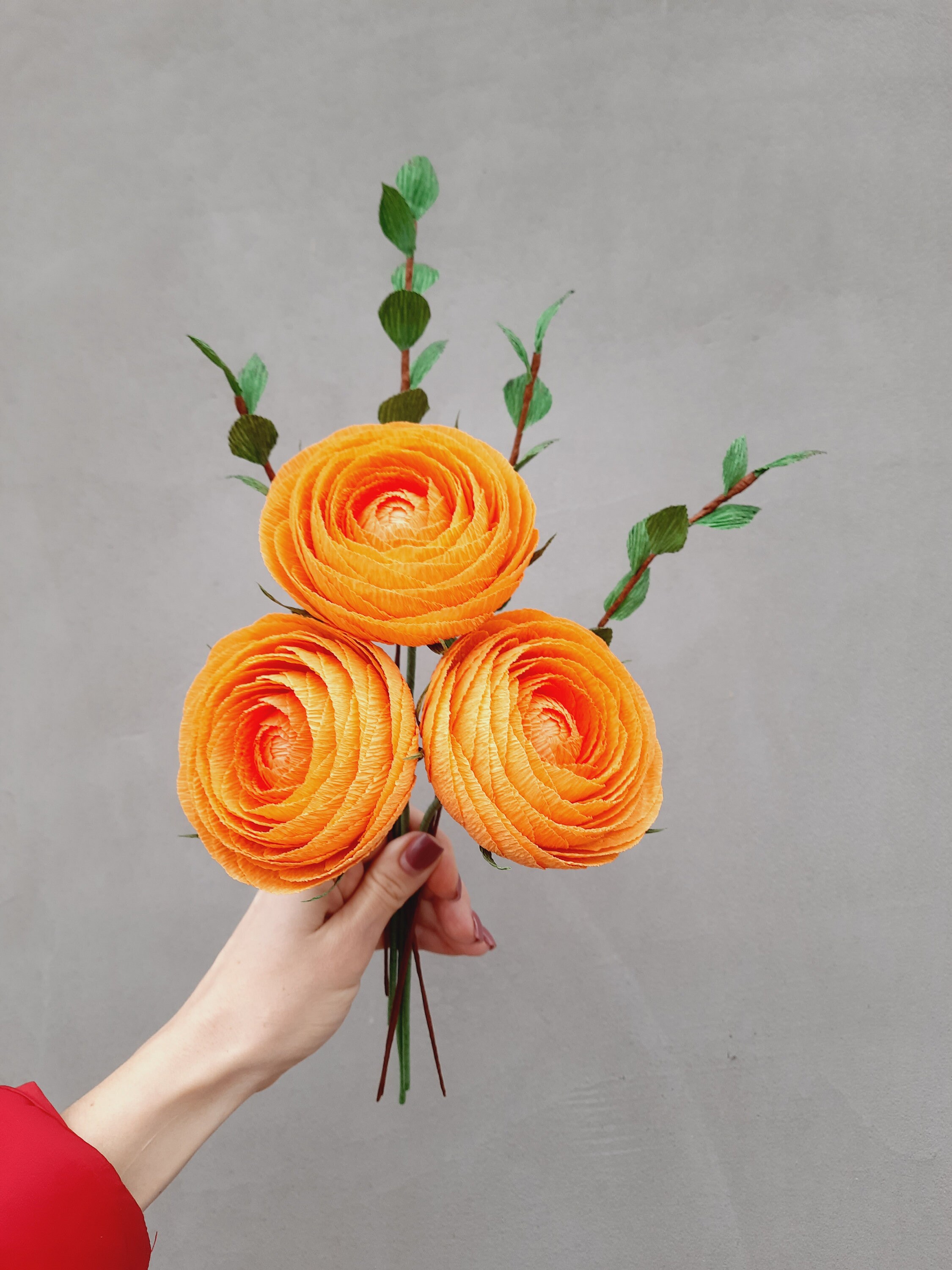 Ranunculus Paper Flowers, Fake Flower Bouquet, Artificial Floral ...