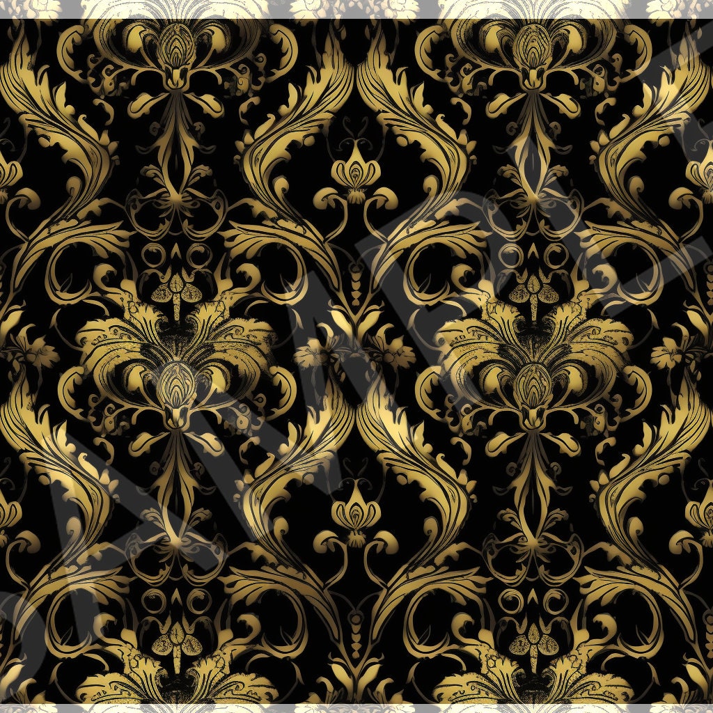 Seamless Great Gatsby Style Digital Pattern - Gold and Black Art Deco ...