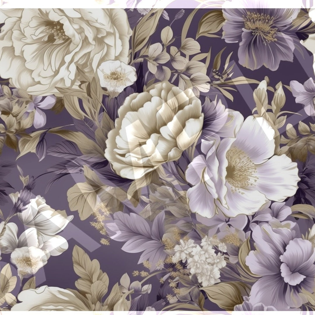 Lavender & Ivory Photorealistic Floral Seamless Pattern - Digital Etsy ...