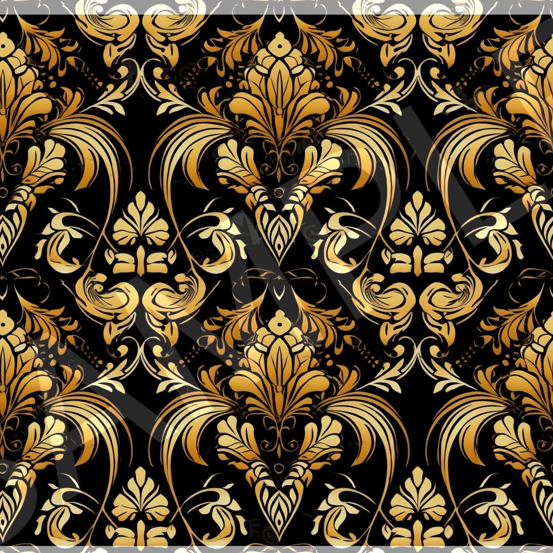 Great Gatsby Style Digital Pattern - Gold and Black Art Deco Design ...