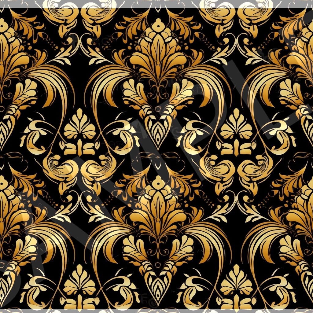 Great Gatsby Style Digital Pattern - Gold and Black Art Deco Design ...