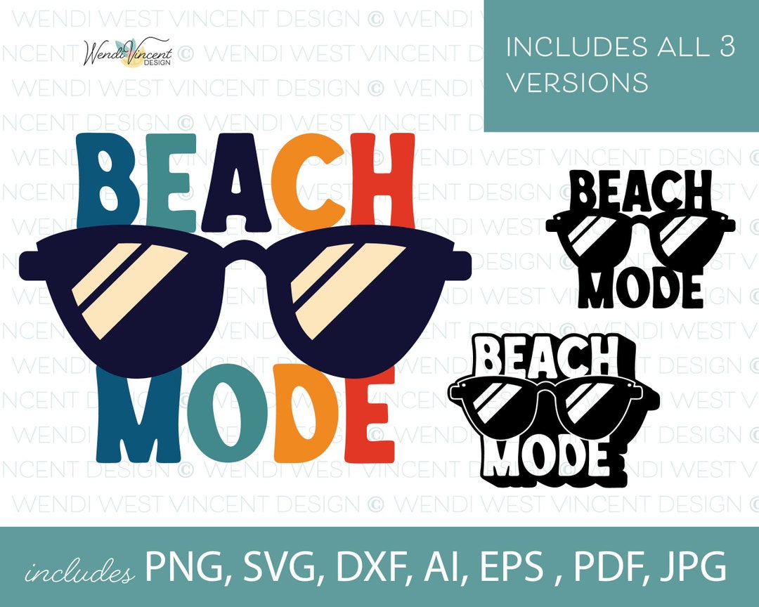 Beach Mode SVG, Summer Groovy Vintage Vibes for Cricut, Silhouette ...