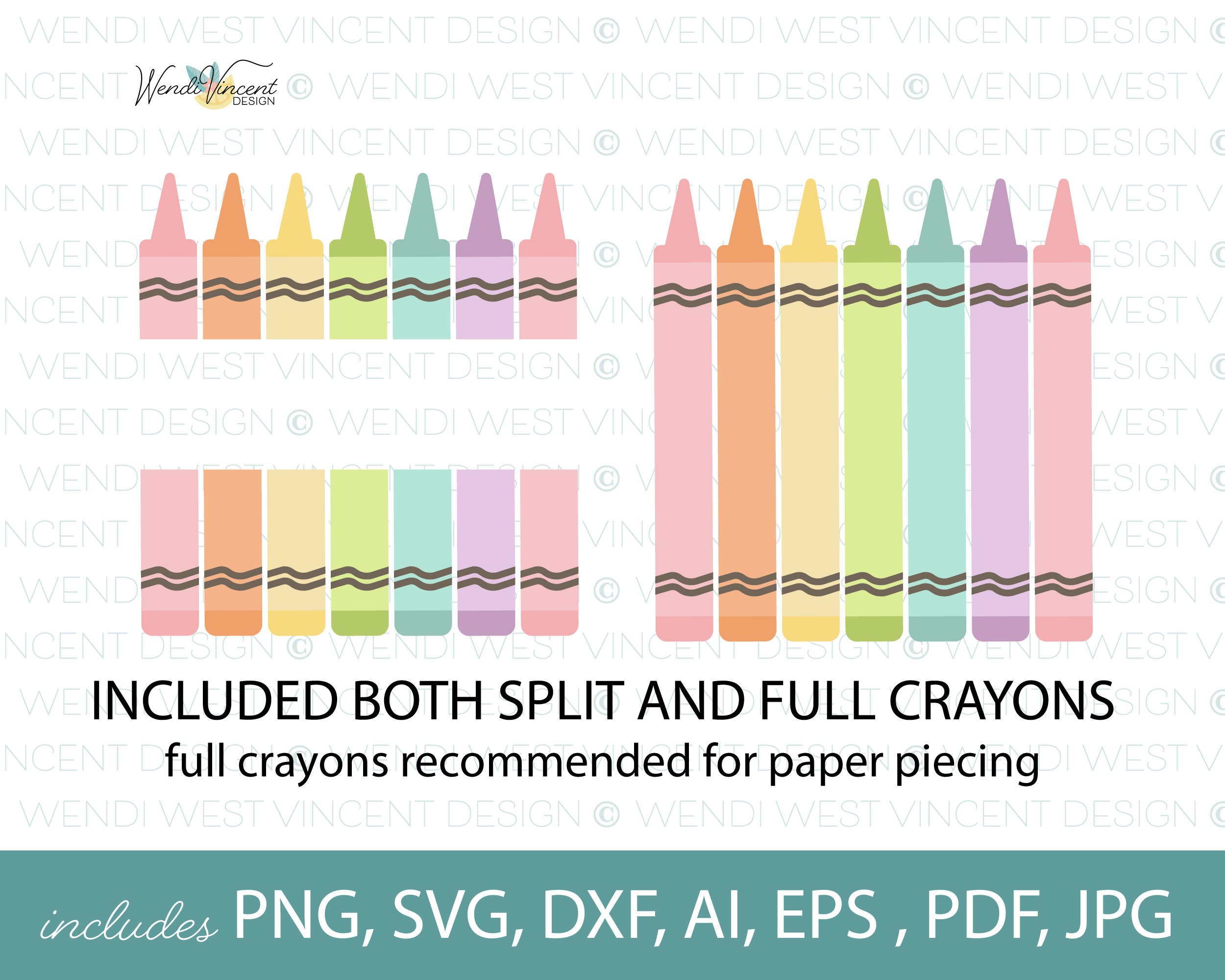 Teacher Name SVG File, Split Monogram With Pastel Crayons, Sublimation ...