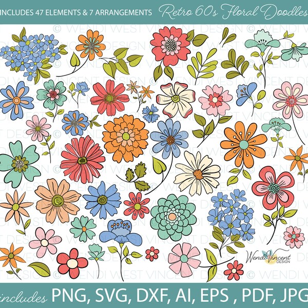 Doodle Flowers - Etsy