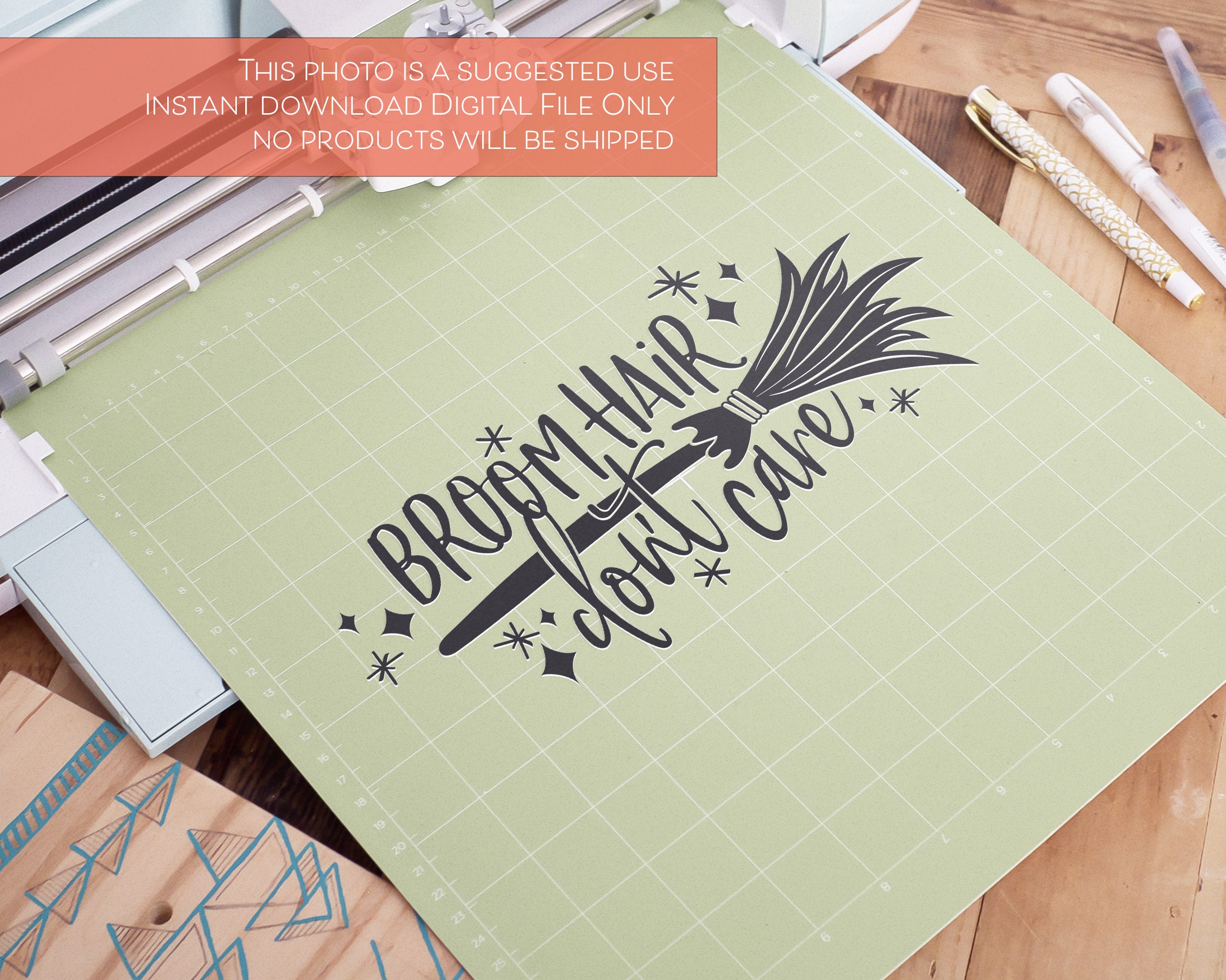 Broom Hair Don't Care Halloween SVG File Hand Drawn - Etsy