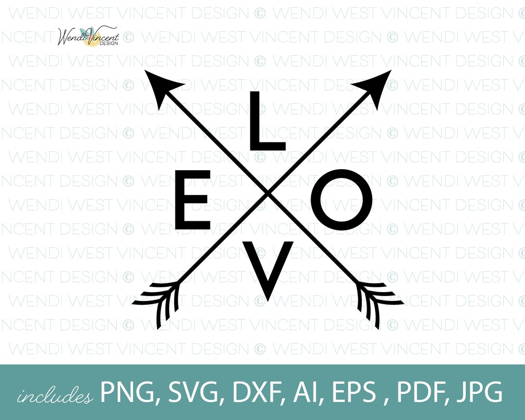 LOVE With Arrows Cute SVG File Works With All Cutting - Etsy