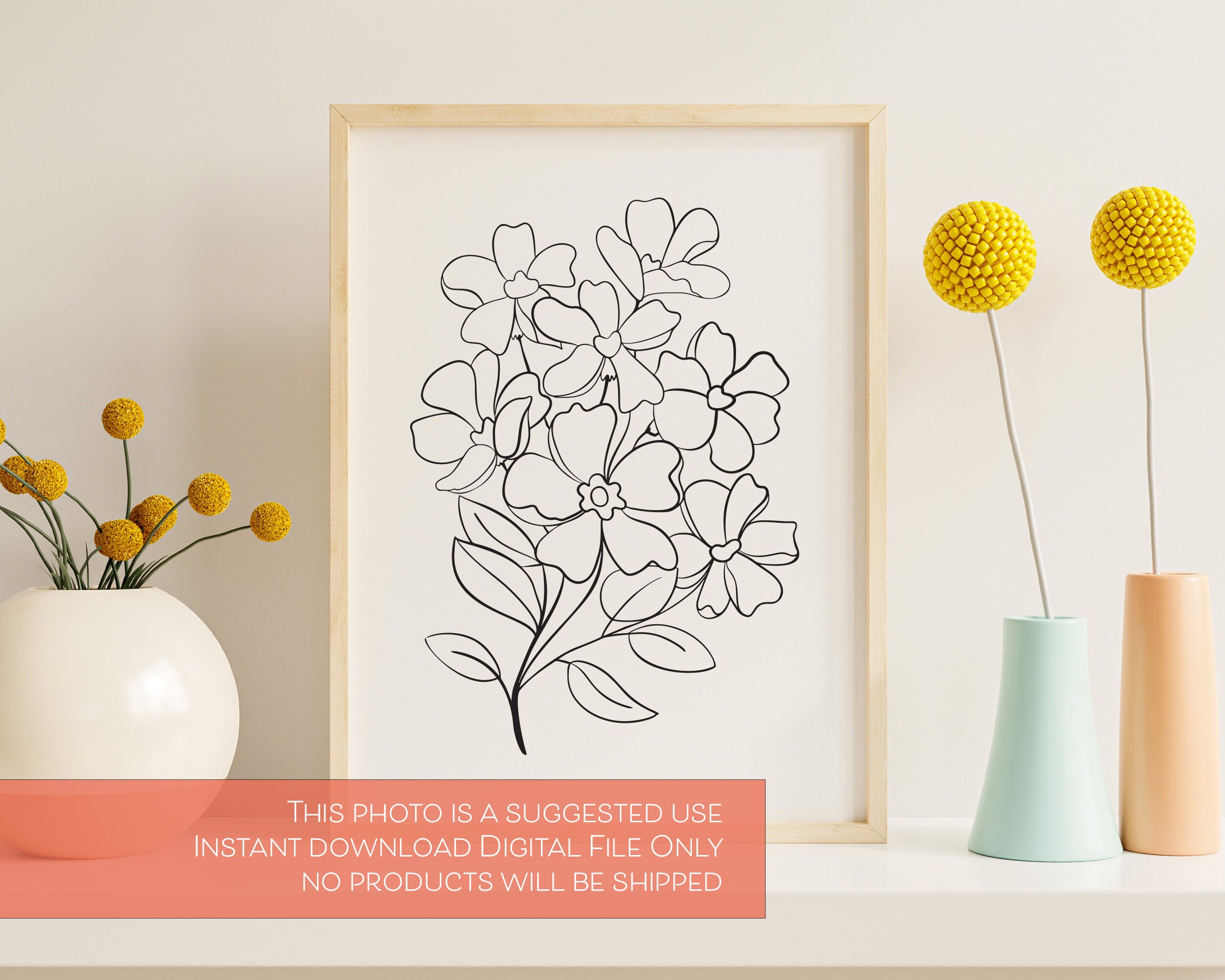 Wildflower SVG Files Hand Drawn 60s Doodle Flowers for - Etsy