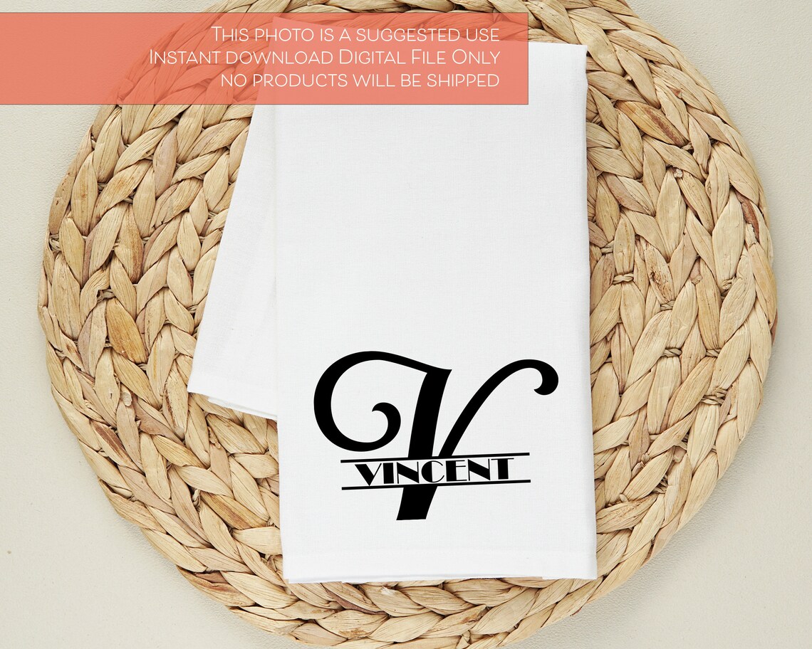 Classic Split Letter Monogram SVG Bundle, Preppy Script Style Letters ...