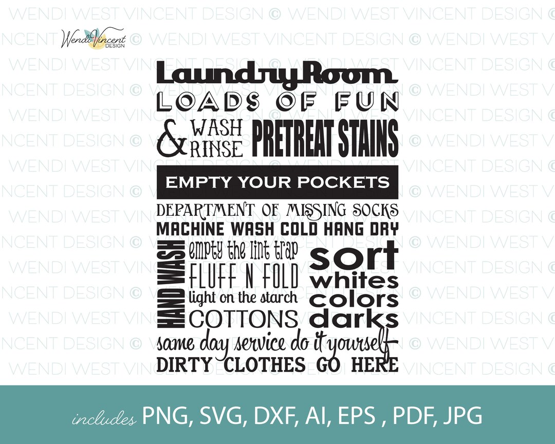 Laundry Room Decor Quote SVG File, Word Art for Making Laundry Room ...